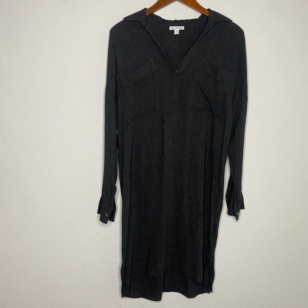 Standard James Perse Black Charcoal Grey Sheath Dress… - Gem